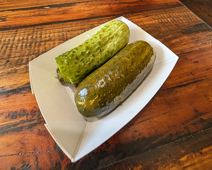 The legendary free pickles&mdash;crunchy, garlicky ambassadors of goodwill that have launched a thousand meals and zero regrets.