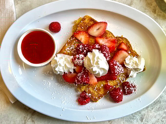 French toast that doesn't just break your fast but makes your morning&mdash;crowned with fresh strawberries and whipped cream clouds.