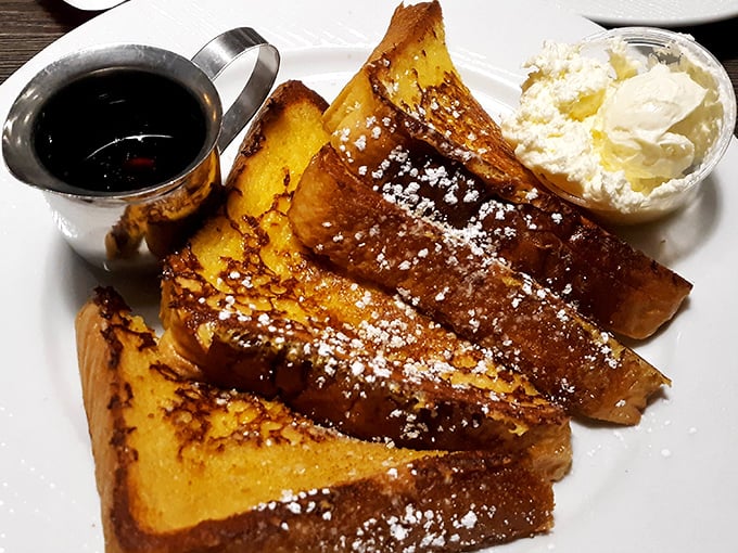 Golden-brown French toast that's achieved celebrity status in Chicago&mdash;crisp edges, custardy center, and that perfect dusting of powdered sugar.