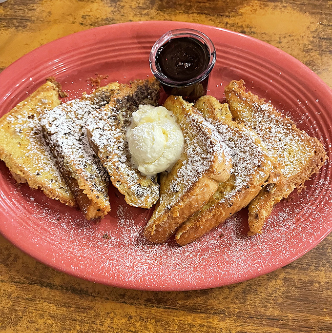 Behold the golden masterpiece that's converting French toast skeptics into believers, one heavenly bite at a time.
