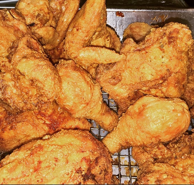 Golden-brown perfection that makes other fried chicken look like it's not even trying. That crunch should have its own soundtrack.