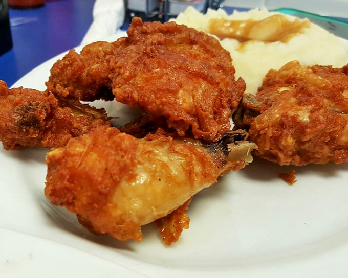 Golden-brown fried chicken that makes a satisfying crackle with each bite. This isn't just dinner—it's edible therapy after a long day.