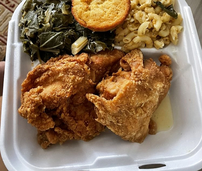 Golden perfection meets tender juiciness in this plate that defines what fried chicken should truly taste like.