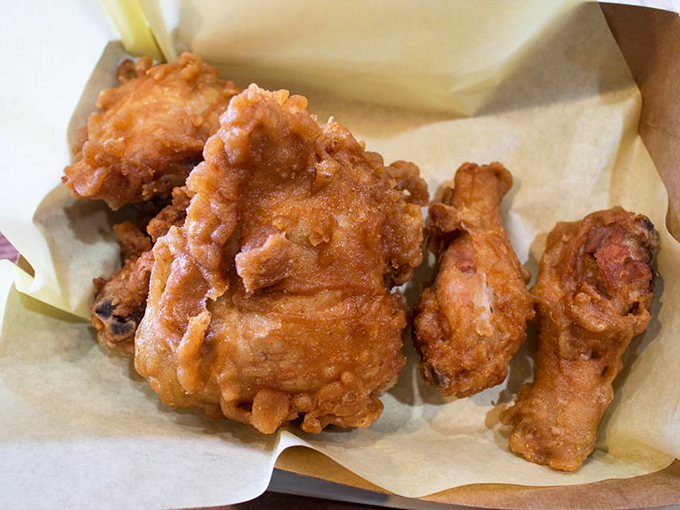 Golden-brown perfection that makes you want to write poetry. This isn't just fried chicken&mdash;it's edible art.