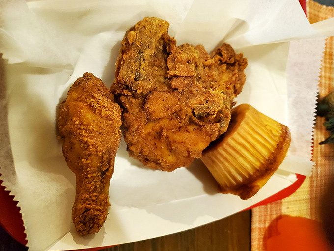 Golden-brown perfection that makes time stand still. That first bite through the crispy exterior reveals juicy meat that's worth crossing state lines for.