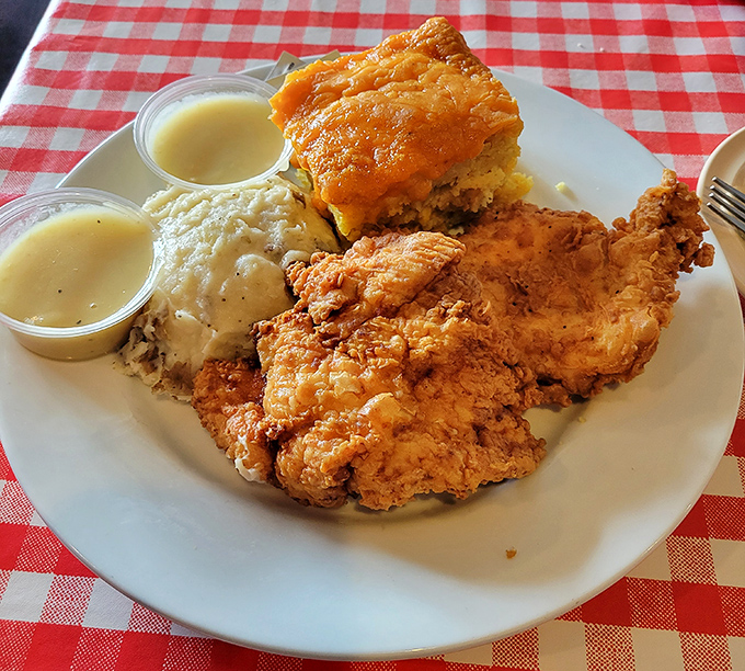 Golden-brown chicken that makes a satisfying sound when you bite into it &ndash; like nature's perfect doorbell announcing your taste buds are about to have a party.