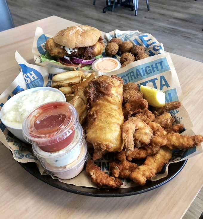 Food this photogenic should have its own Instagram account. The fried platter delivers a golden-brown symphony that makes diets wave the white flag.