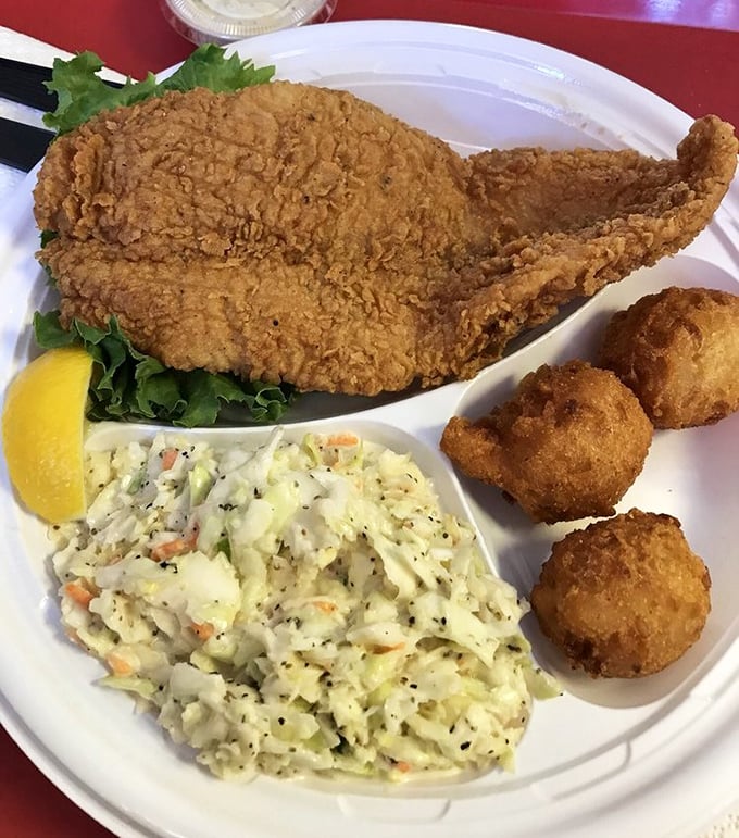 Golden-fried perfection that makes you question every other fish you've ever eaten. That crunch should have its own soundtrack.