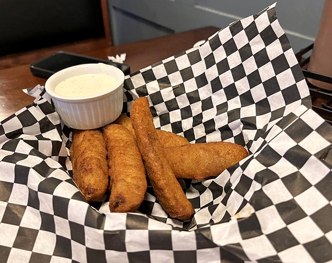 These golden-battered pickle spears aren't just appetizers&mdash;they're life-affirming moments of crispy-tangy perfection that make you question why you'd ever eat pickles any other way.