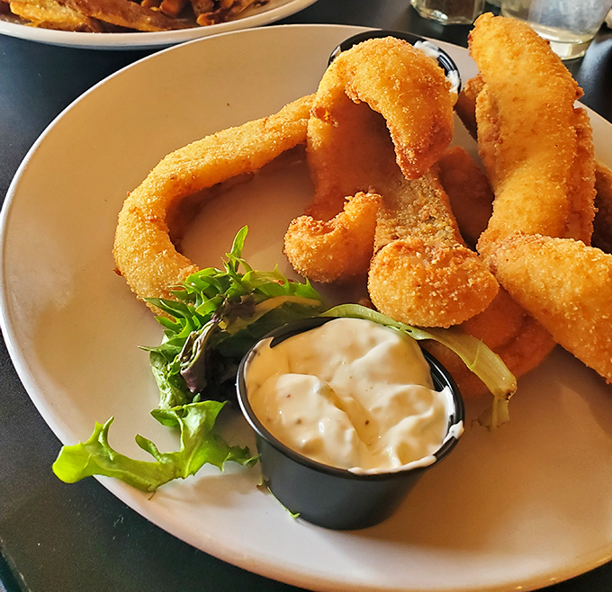 Golden-battered walleye that shatters with each bite – this is what lake-to-table dreams are made of, folks.