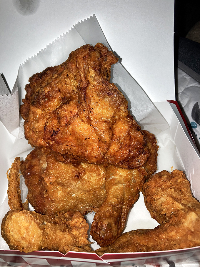 Golden-brown perfection that makes Colonel Sanders look like an amateur. This chicken doesn't just talk the talk&mdash;it clucks the cluck.