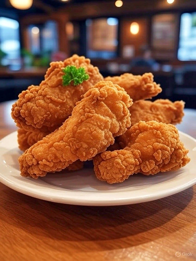 Golden-brown perfection has a name, and it's Hershey's fried chicken. That audible crunch is the soundtrack to happiness in Gaithersburg.