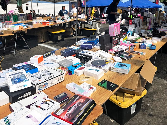 Technology heaven or gadget graveyard? Either way, this table holds the promise of finding that elusive electronic item you didn't know you needed until now. 