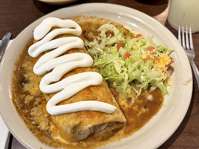Behold the green chili burrito that's converting spice skeptics into true believers across Tempe.