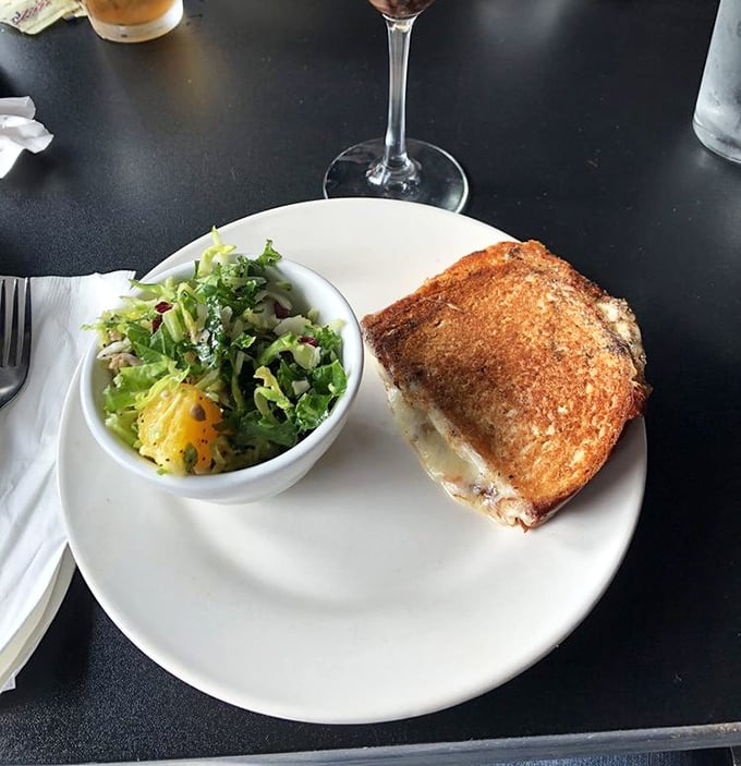 This isn't just a grilled cheese—it's a masterclass in comfort food architecture, with perfectly golden bread and cheese that performs the ideal melt.