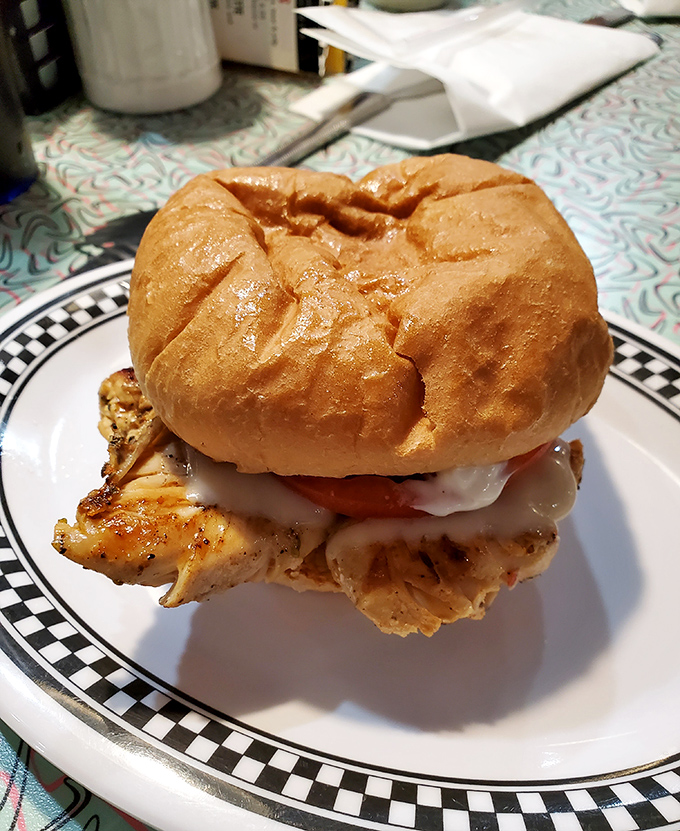This chicken sandwich isn't playing around&mdash;golden, juicy, and stacked so high it needs its own zip code. Worth every napkin you'll need.