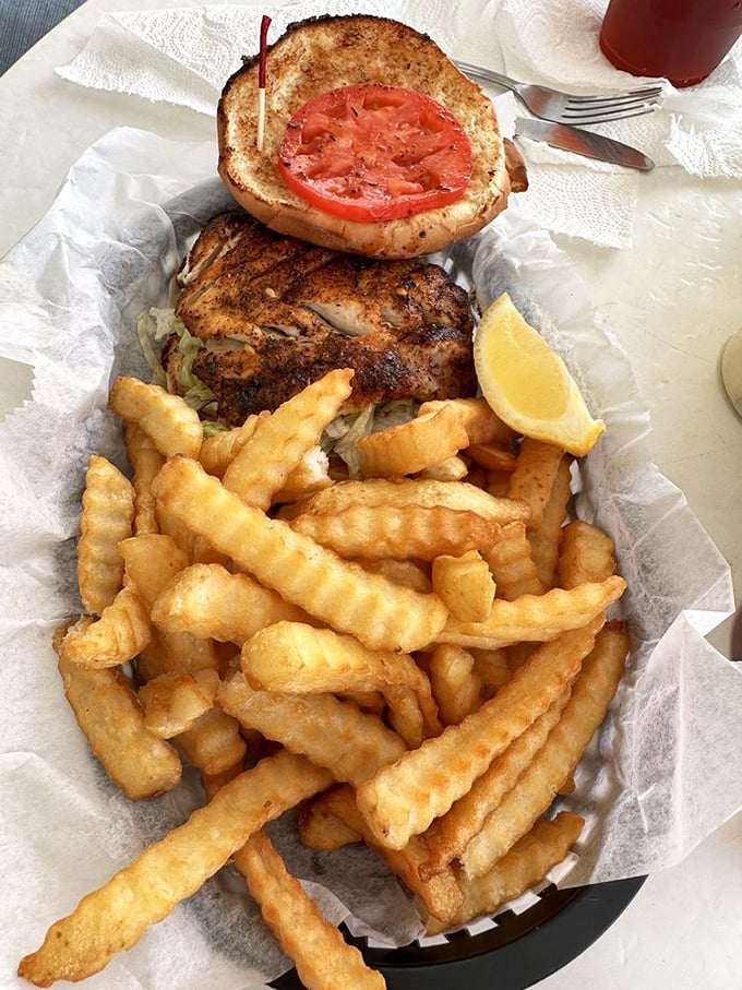 Behold the star of the show&mdash;a blackened grouper sandwich that makes you wonder why anyone bothers with fancy dining.