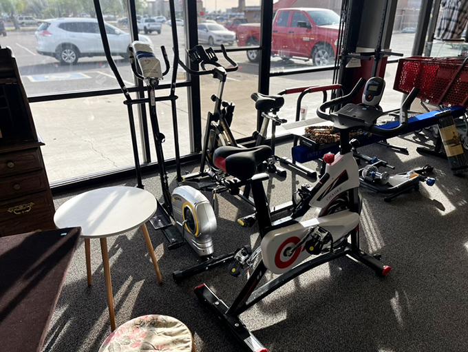 Exercise equipment that's seen less action than a Netflix remote during a binge-watching marathon.