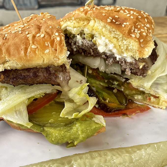 Behold the architectural marvel that is Skyline's burger&mdash;where each layer plays its part in a symphony of flavors that Mozart would envy.