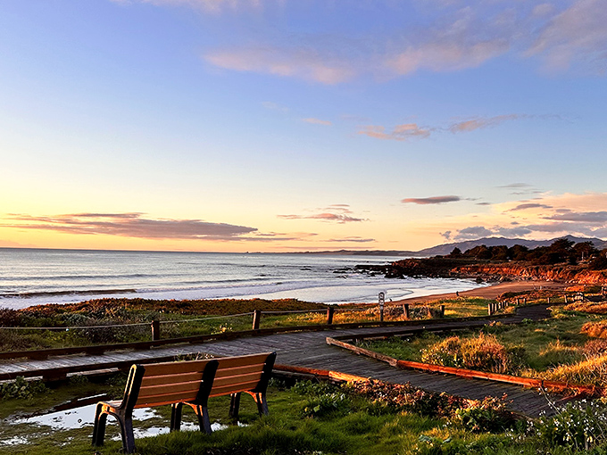 Sunset at Hearst San Simeon State Park—where nature puts on a better show than anything Hollywood could dream up.