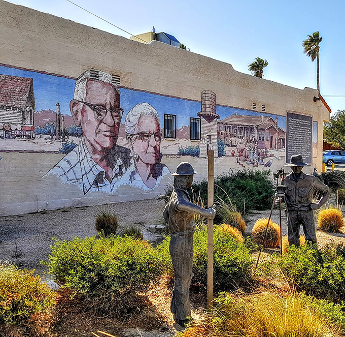 Historic Plaza Park offers shade and stories under desert palms, where every bench holds a lifetime of local memories.
