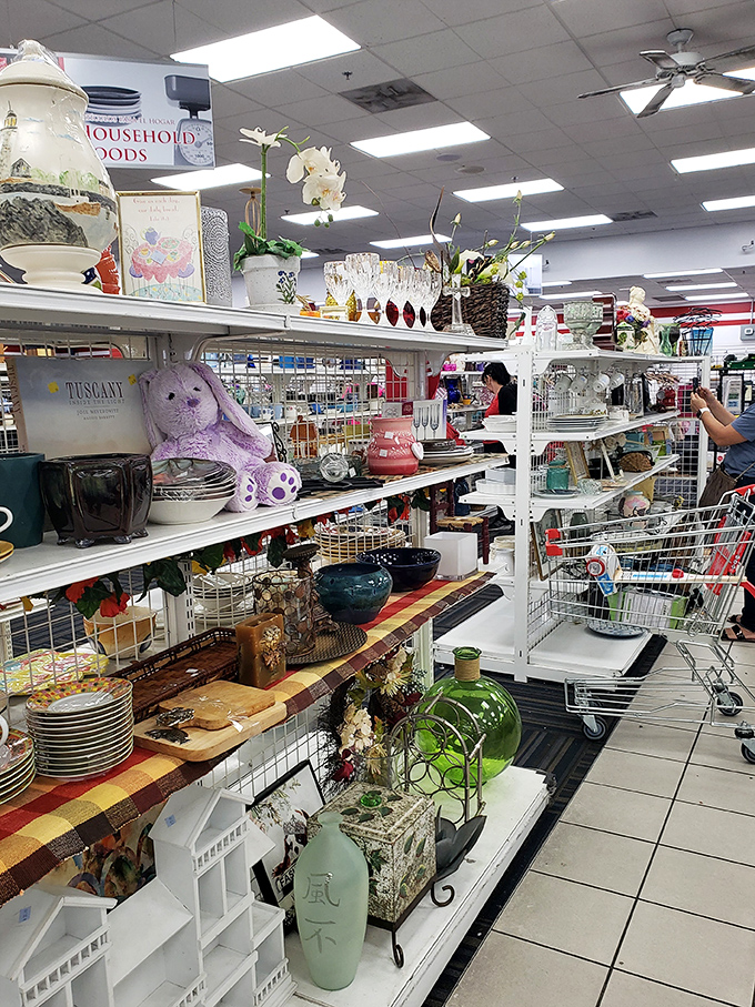 Shelves bursting with knickknacks and home d&eacute;cor that would make Marie Kondo simultaneously faint and feel challenged. Every tchotchke tells a story.