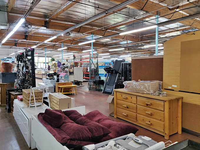 Furniture finds that whisper tales of dinner parties past. That burgundy futon has definitely seen some Netflix marathons in its day.