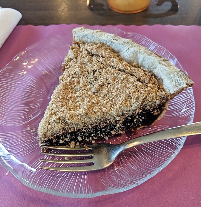 This slice of shoofly pie isn't just dessert&mdash;it's Pennsylvania Dutch heritage on a plate. Sweet, sticky, and worth every calorie.