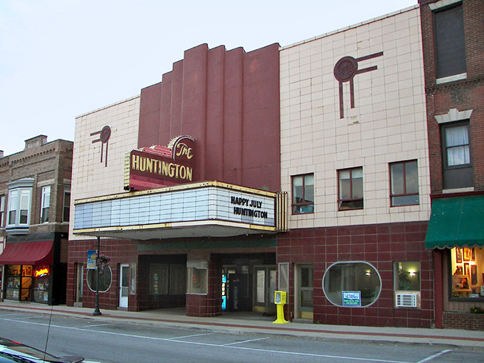 The historic Huntington Theater marquee glows with hometown pride, a celluloid time machine where ticket prices won't require a second mortgage.