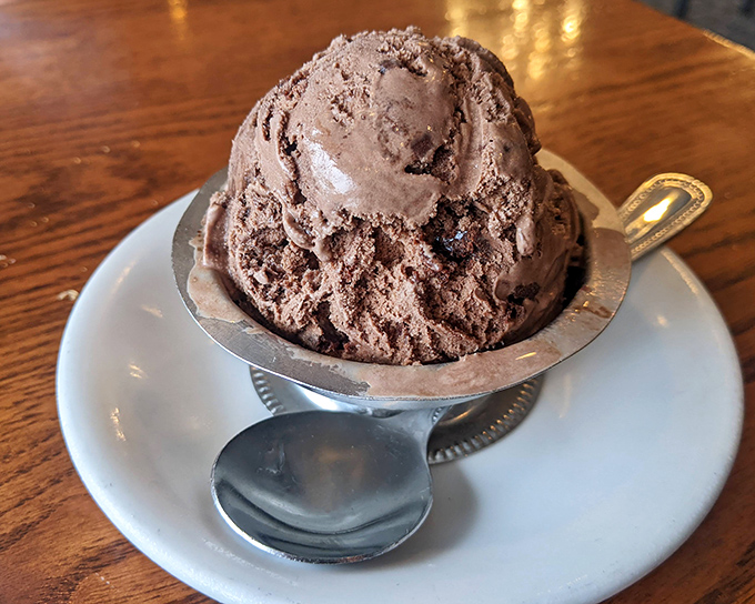 This chocolate ice cream isn't just dessert—it's therapy in a dish. The kind of creamy indulgence that makes you temporarily forget your problems.