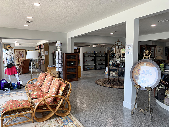 Spacious, organized, and brimming with potential discoveries, the interior feels more like a curated boutique than a typical thrift store.