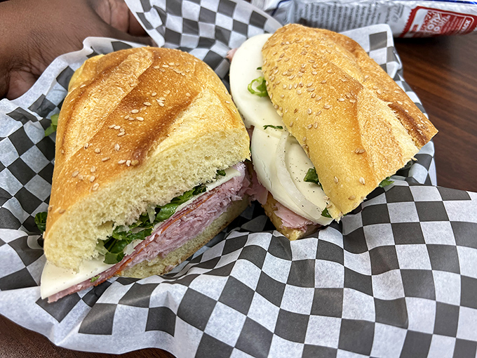 Behold, the architectural marvel that is their Italian sub. Notice how the bread cradles those meats and cheeses like they're precious cargo&mdash;because they are. 