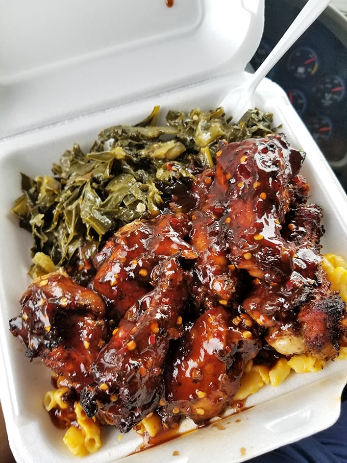 Jerk chicken meets mac and cheese in a beautiful fusion that would make any foodie weep.