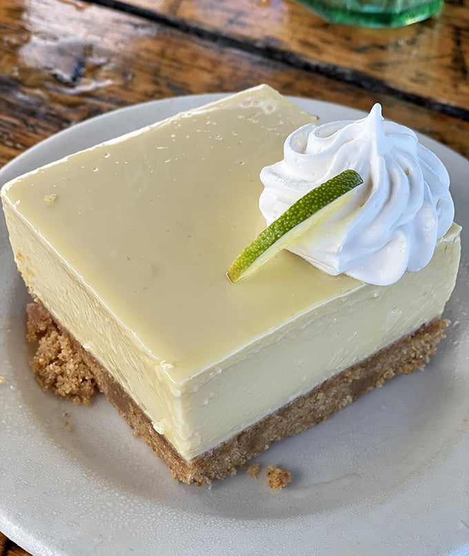 Key lime pie perfection &ndash; the ideal balance of sweet and tart that makes your taste buds do a little happy dance with each bite.