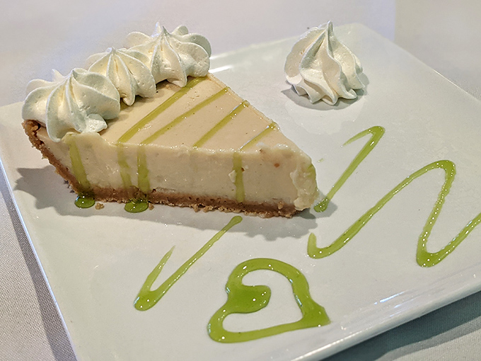 This Key lime pie isn't just dessert&mdash;it's the Keys on a plate. Pale yellow filling (never neon green!) with a perfect sweet-tart balance that might ruin you for all others.
