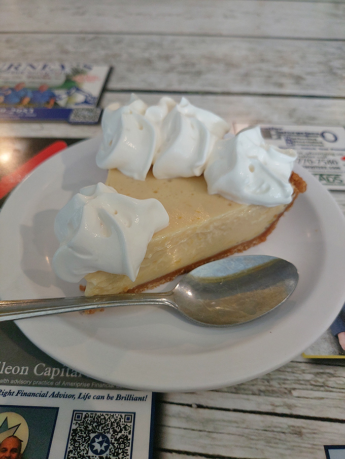 The key lime pie that launched a thousand road trips. That pale yellow filling is the real deal&mdash;no neon green imposters allowed here.