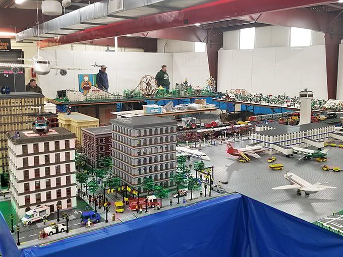 LEGO metropolis in miniature! Someone spent more hours building this intricate cityscape than I've spent looking for my car keys this year.