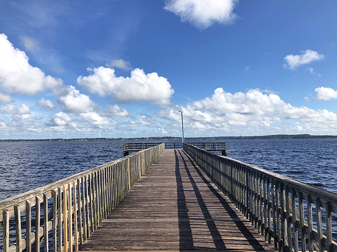This wooden pier stretches into Lake Minneola like an invitation to slow down. The perfect spot for contemplating life or just watching clouds drift by.