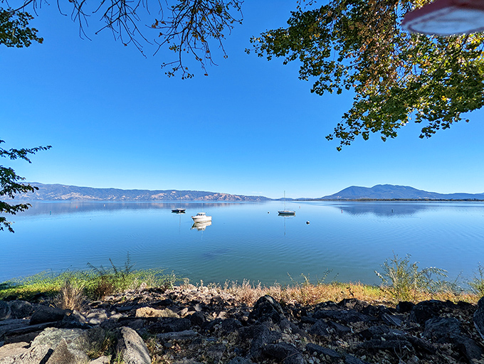Clear Lake sparkles like a sapphire among the hills. This view alone is worth more than beachfront property in LA, yet costs a fraction.