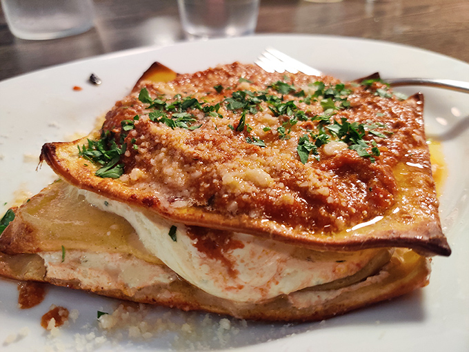 Layer upon glorious layer of pasta, sauce, and cheese &ndash; this isn't just lasagna, it's edible architecture that would make Michelangelo weep with joy.