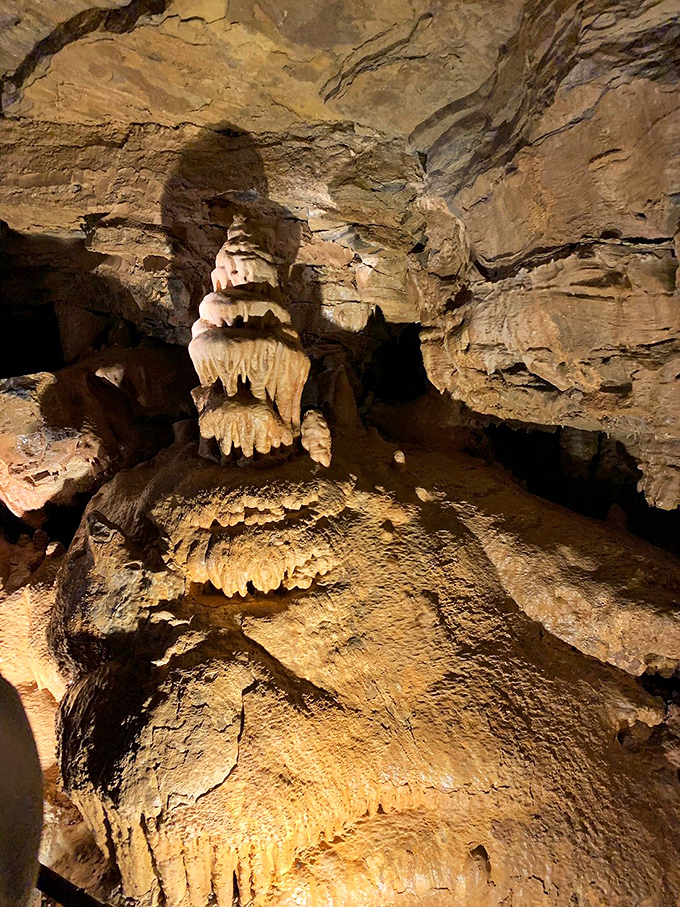 Inside Lincoln Caverns, limestone formations that took thousands of years to create remind us that Mother Nature was practicing patience long before meditation apps.
