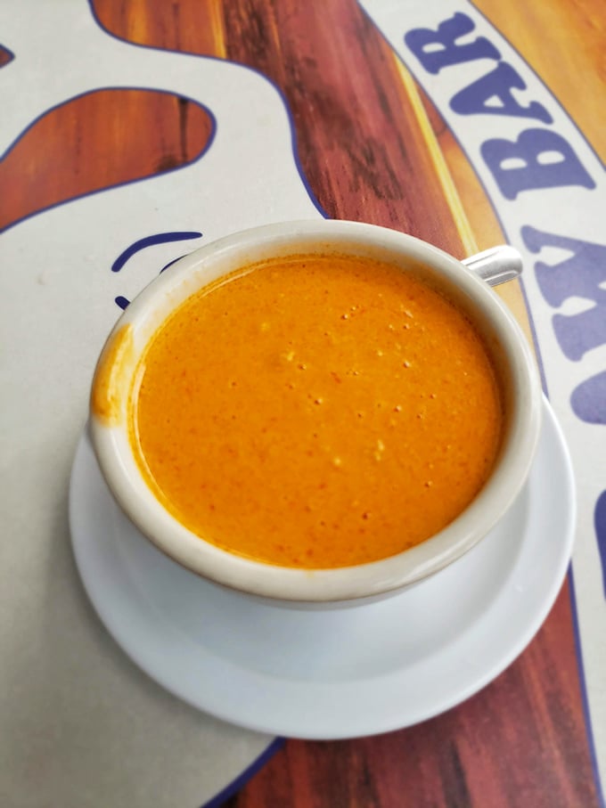 Liquid gold in a bowl – this legendary lobster bisque has caused more spontaneous expressions of joy than winning the Florida lottery.