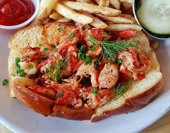 The star of the show: a lobster roll so perfectly executed you'll forget you're 250 miles from the nearest ocean. Sweet chunks of lobster nestled in buttery goodness.