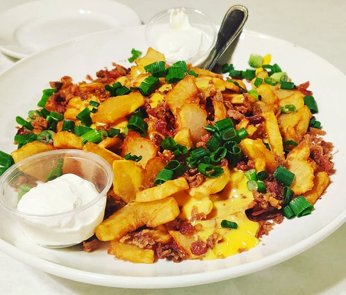These loaded fries aren't just a side dish &ndash; they're a main event, with bacon, cheese, and green onions creating a potato paradise worth every delicious calorie.
