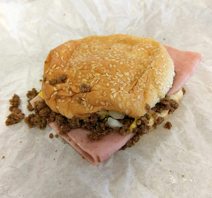 The legendary loose meat in all its glory! Like a sloppy joe that went to finishing school&mdash;deliciously messy yet somehow civilized.