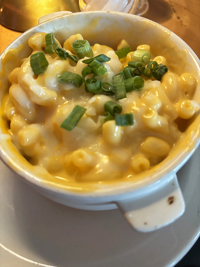 This isn't your childhood mac and cheese&mdash;it's a grown-up affair with creamy richness and green onions adding just the right touch of sophistication.