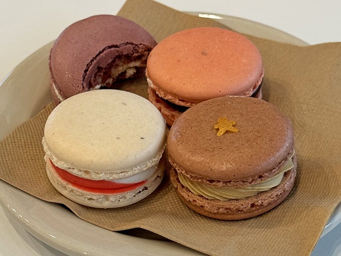 These aren't just macarons; they're edible jewels with personalities. Each one balances that perfect crisp-to-chewy ratio that makes you close your eyes involuntarily.