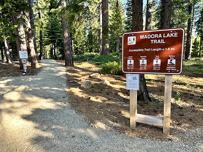 The Madora Lake Trail sign &ndash; your invitation to legs that'll complain tomorrow but thank you eventually.