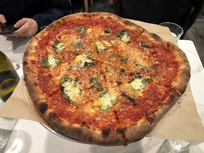 Behold the Margherita&mdash;where tomato sauce gleams like rubies, mozzarella pools in creamy islands, and basil adds verdant punctuation marks to this edible masterpiece.