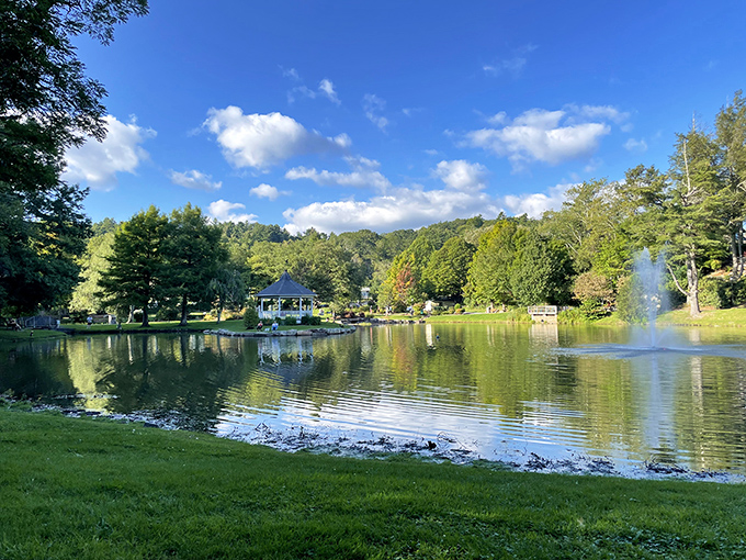 Mirror, mirror on the lake. Mayview Lake's glassy surface reflects the surrounding mountains with such precision it could double as nature's vanity.